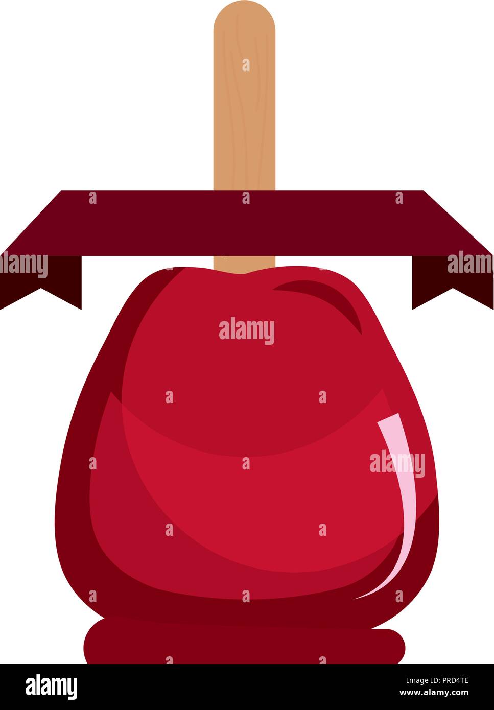 candy apple sweet snack ribbon vector illustration Stock Vector Image ...