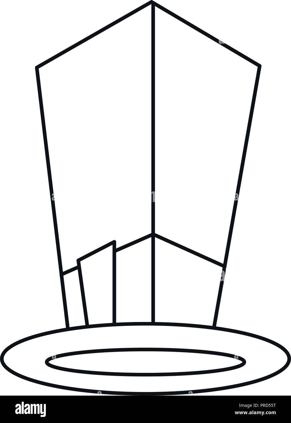 outline top hat accessory fashion vector illustration Stock Vector ...