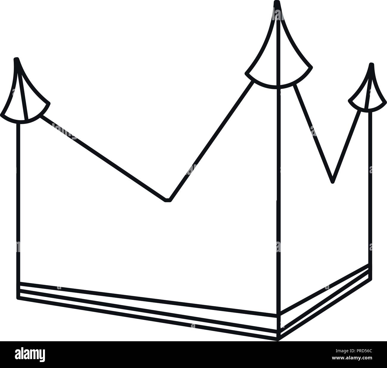 crown royalty monarchy outline geometric vector illustration Stock ...