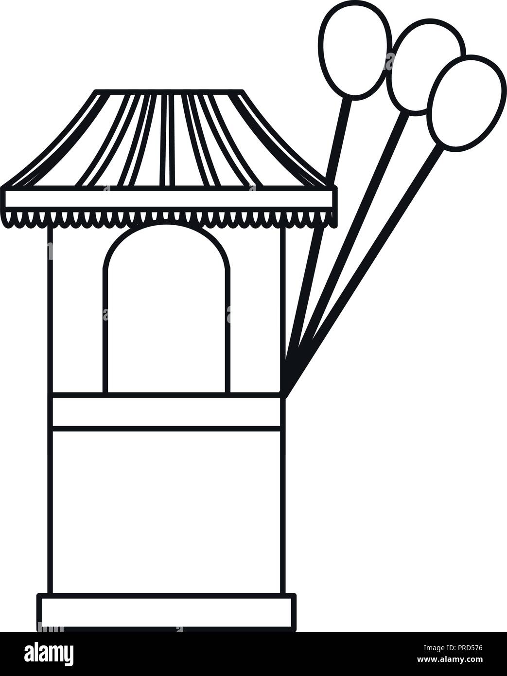 circus booth with balloons carnival festival vector illustration ...