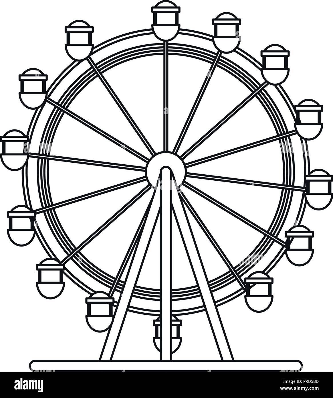 ferris wheel carnival festival vector illustration outline Stock Vector ...