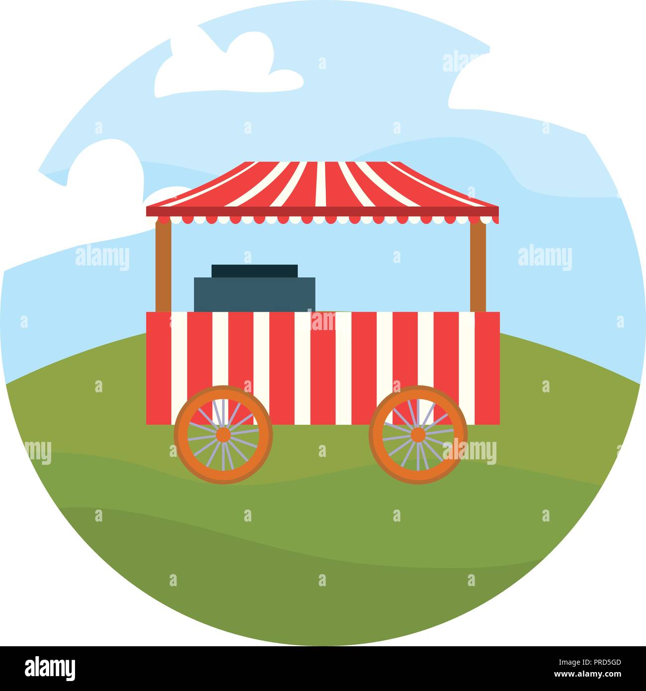 food booth in the field carnival festival vector illustration Stock ...