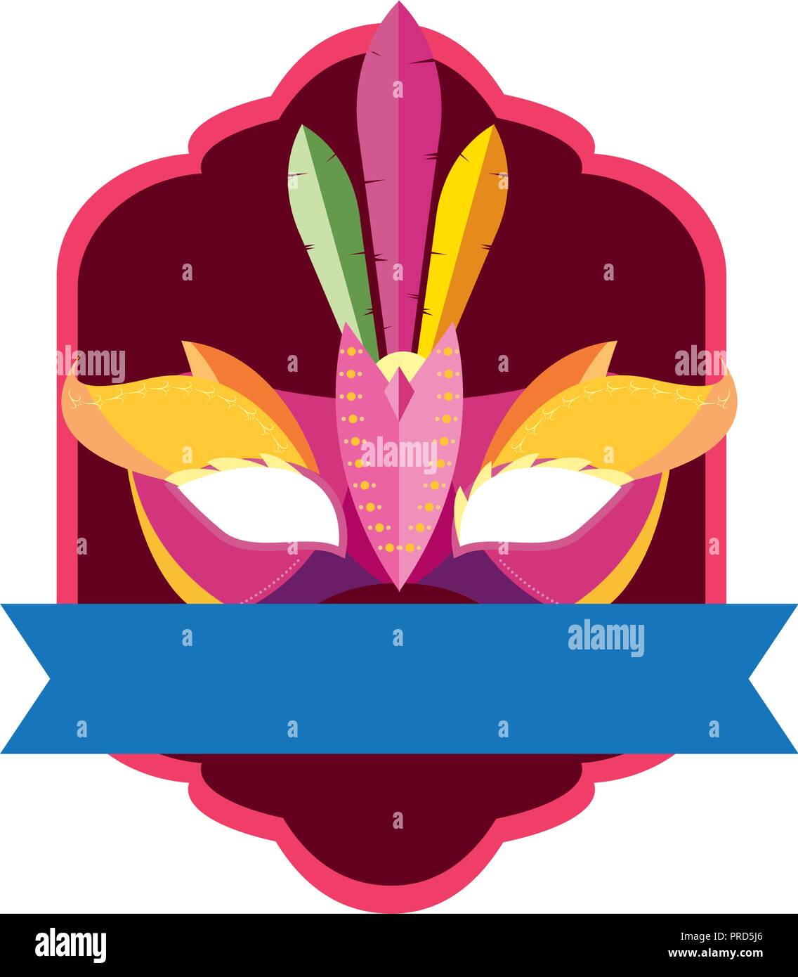 decorative mask carnival retro label vector illustration Stock Vector ...