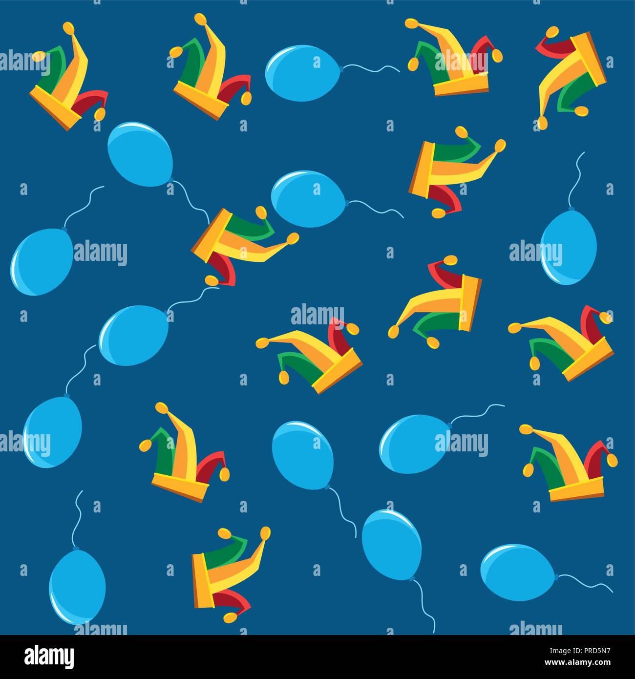 jester hat and balloons carnival festival background vector ...