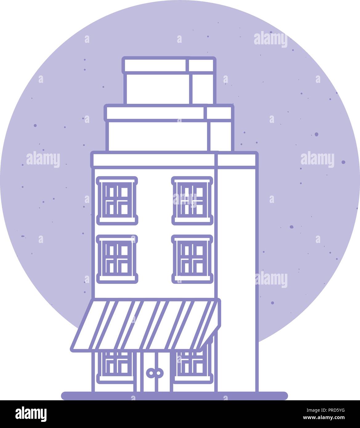 building with storefront on the first floor vector illustration Stock ...