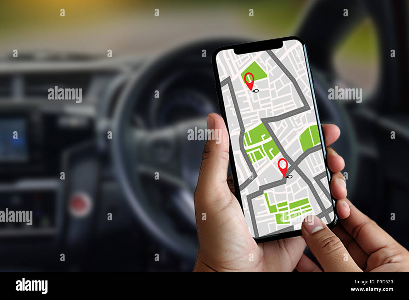 GPS Map to Route Destination network connection Location Street Map ...