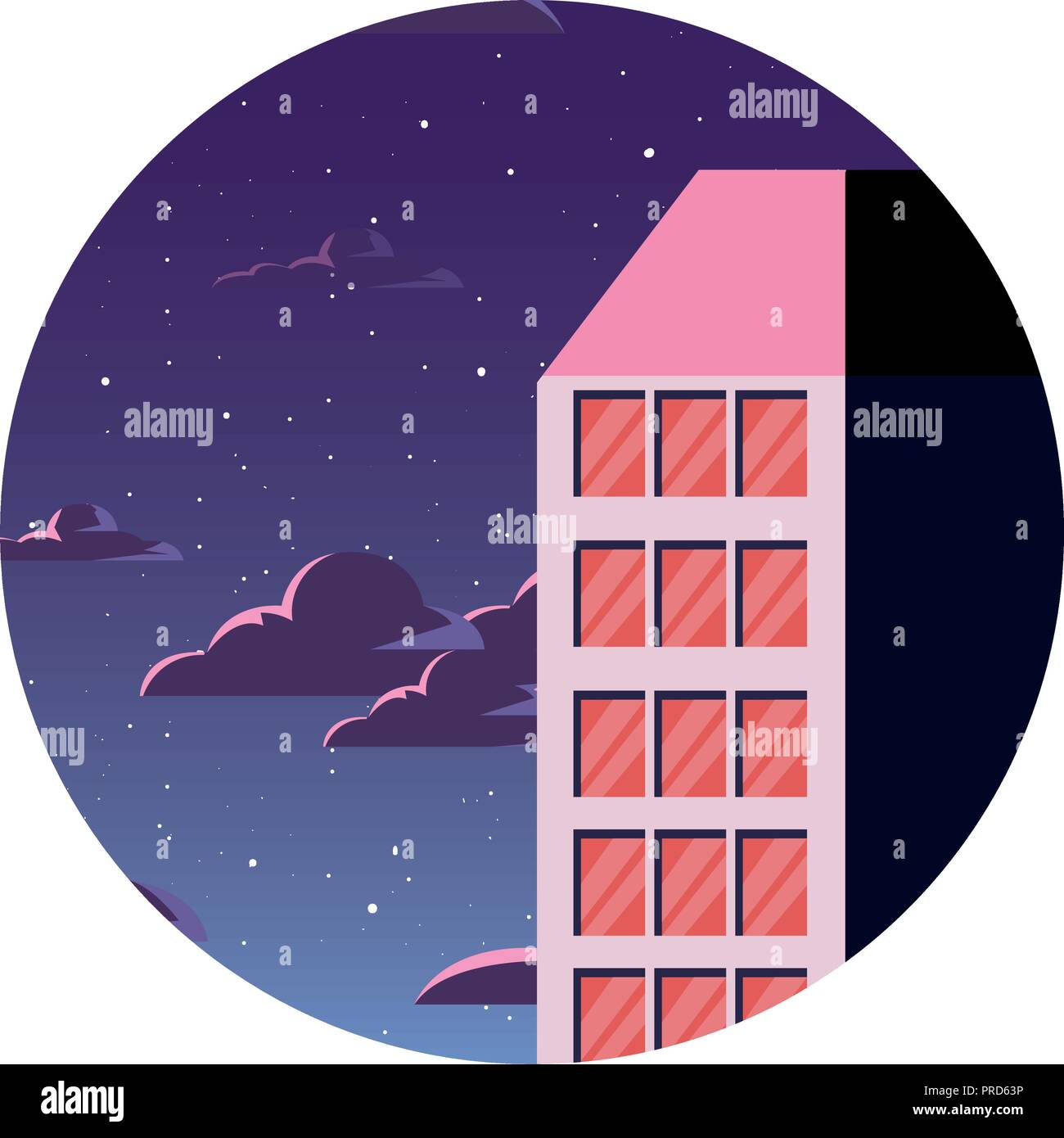 Exterior nyc office building night Stock Vector Images - Alamy