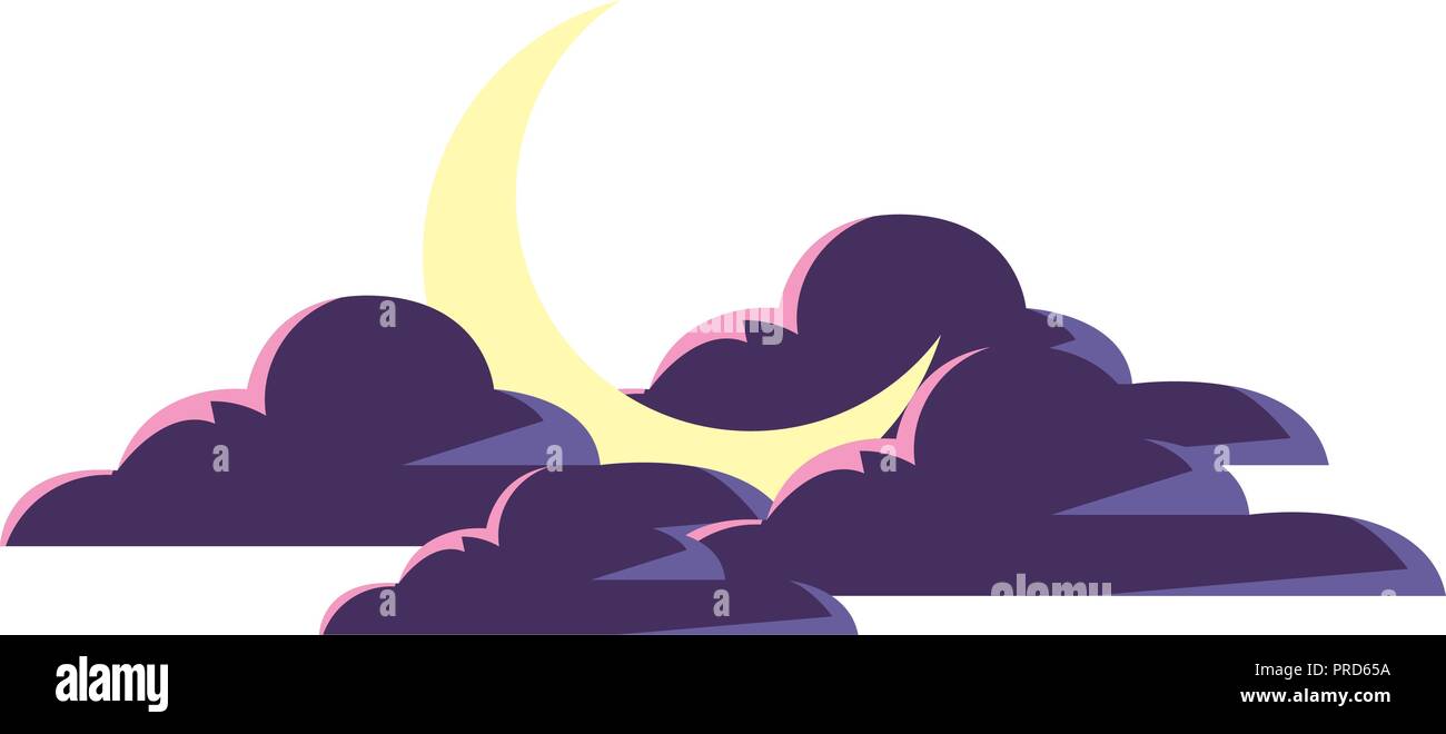 sky cloud moon night design vector illustration Stock Vector Image ...