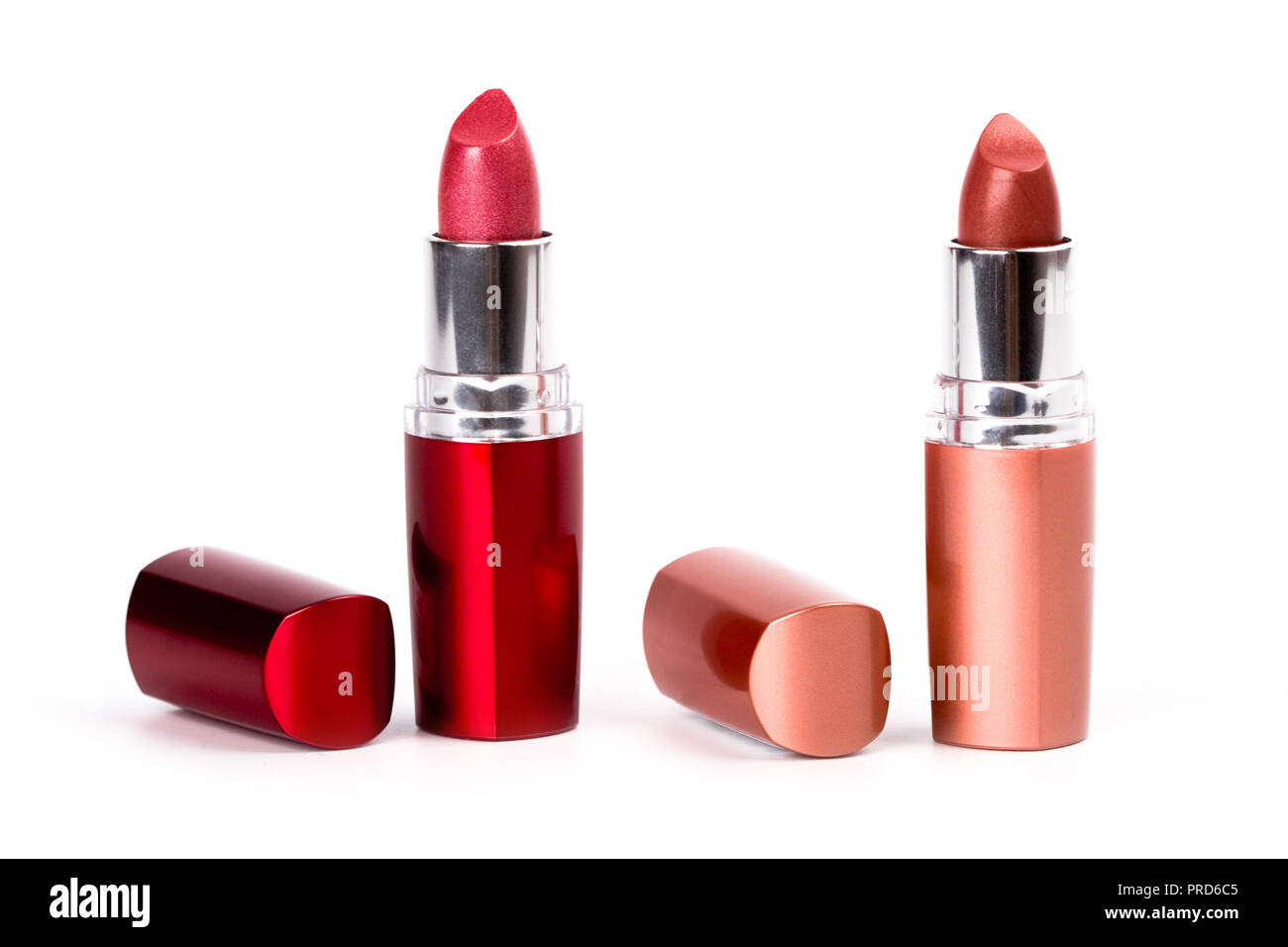 two lipsticks isolated on white background Stock Photo - Alamy
