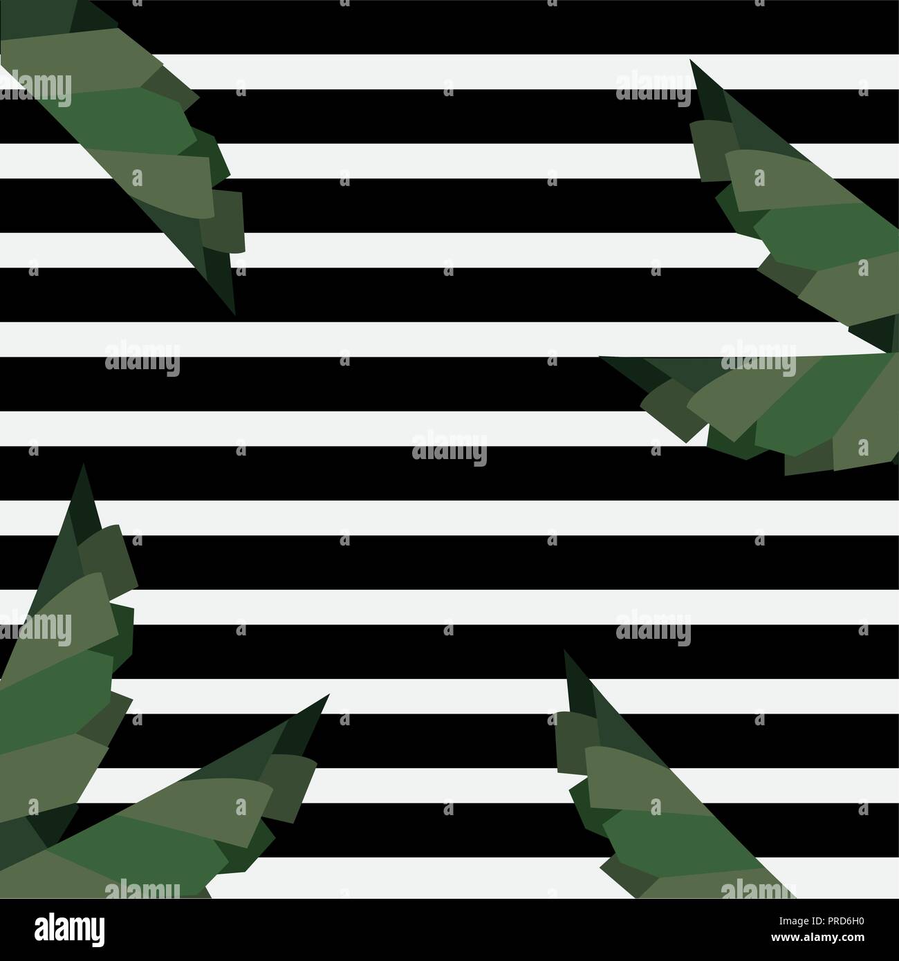 striped background leaves tropical template vector illustration Stock ...