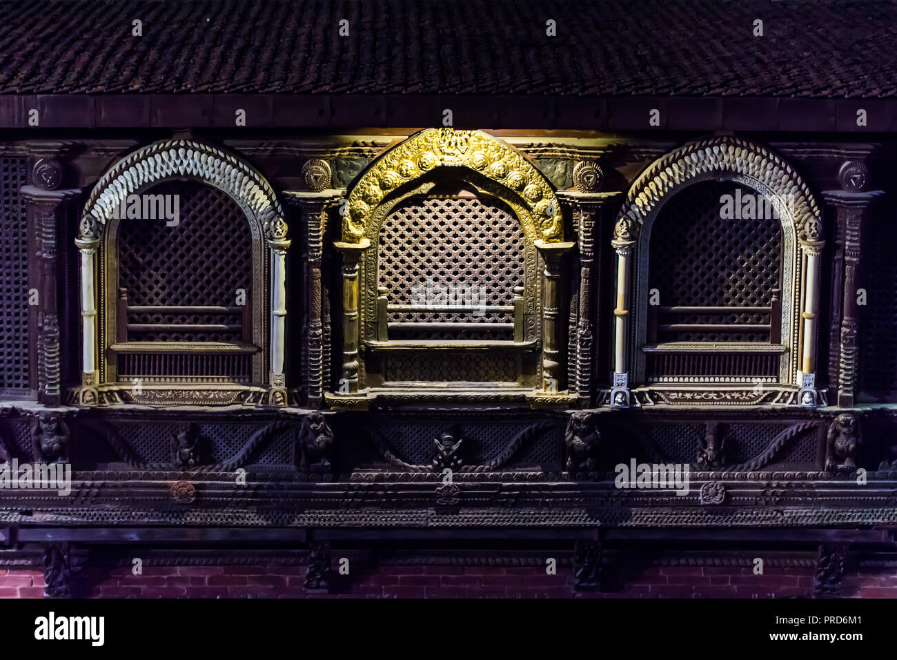 Nepal temple artistic window Stock Photo - Alamy