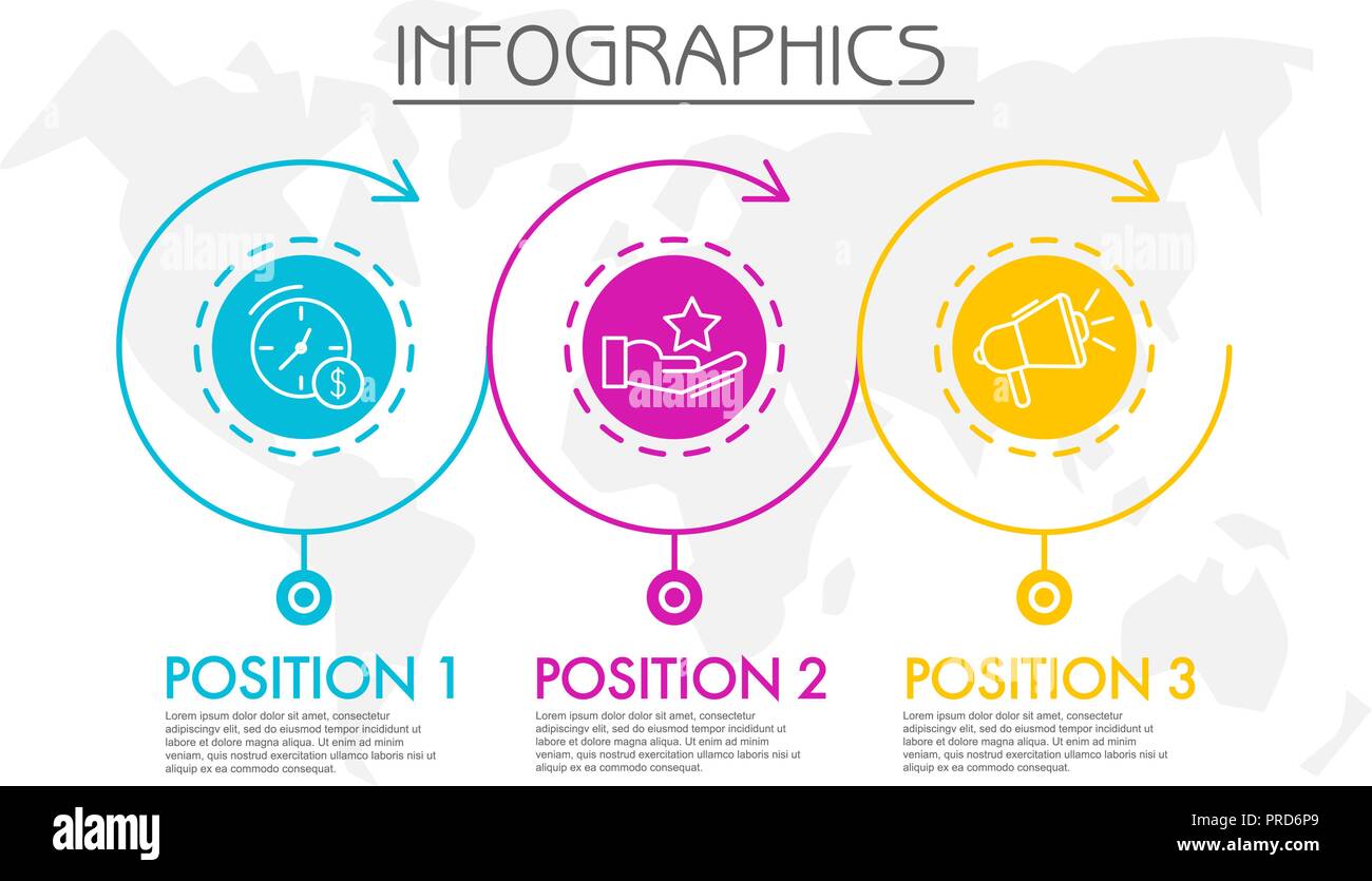 Modern and simple vector illustration. Three circles infographic ...