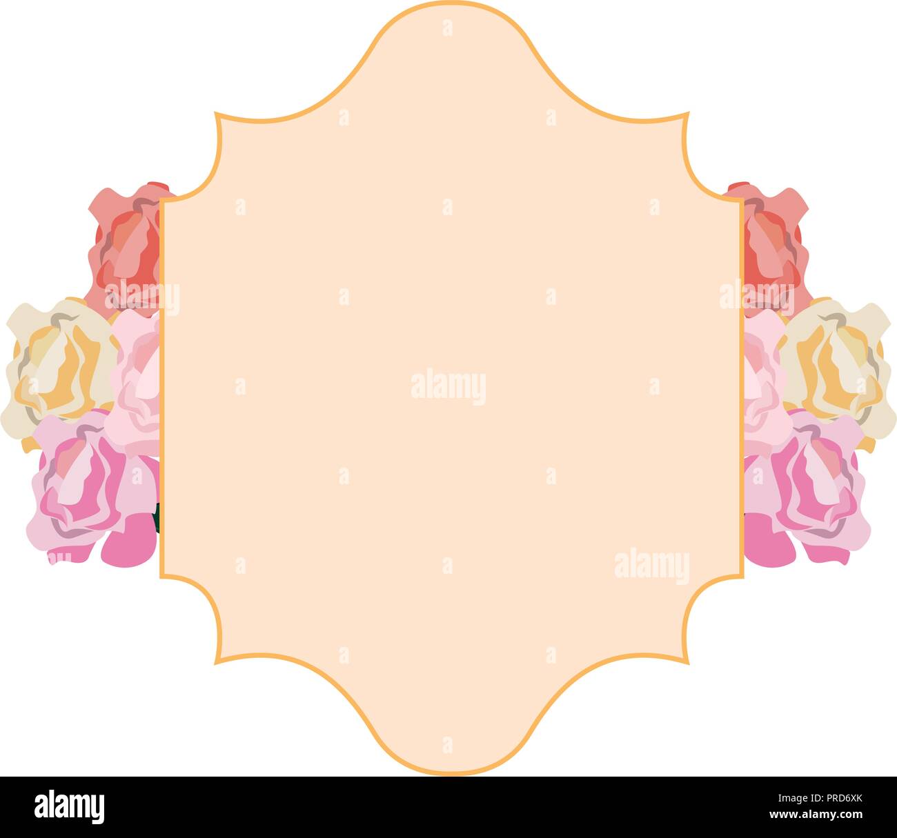 romantic label flowers floral decoration template vector illustration ...