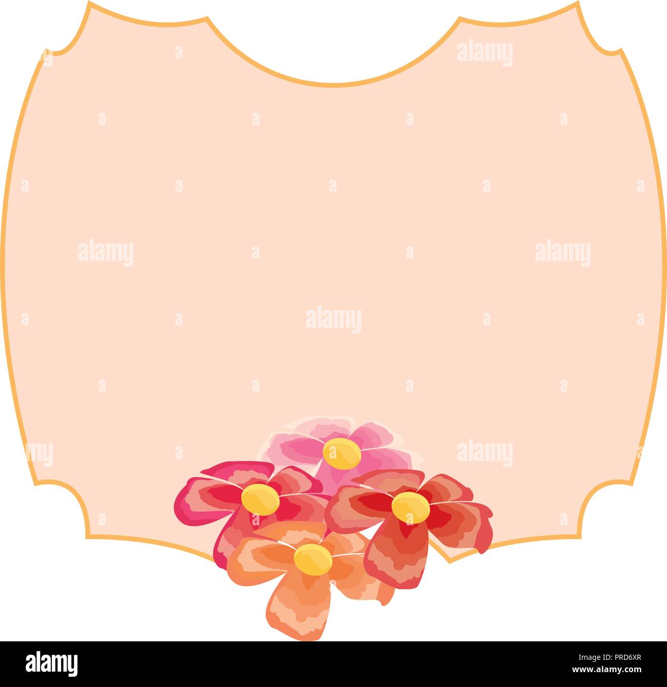 romantic label flowers floral decoration template vector illustration ...