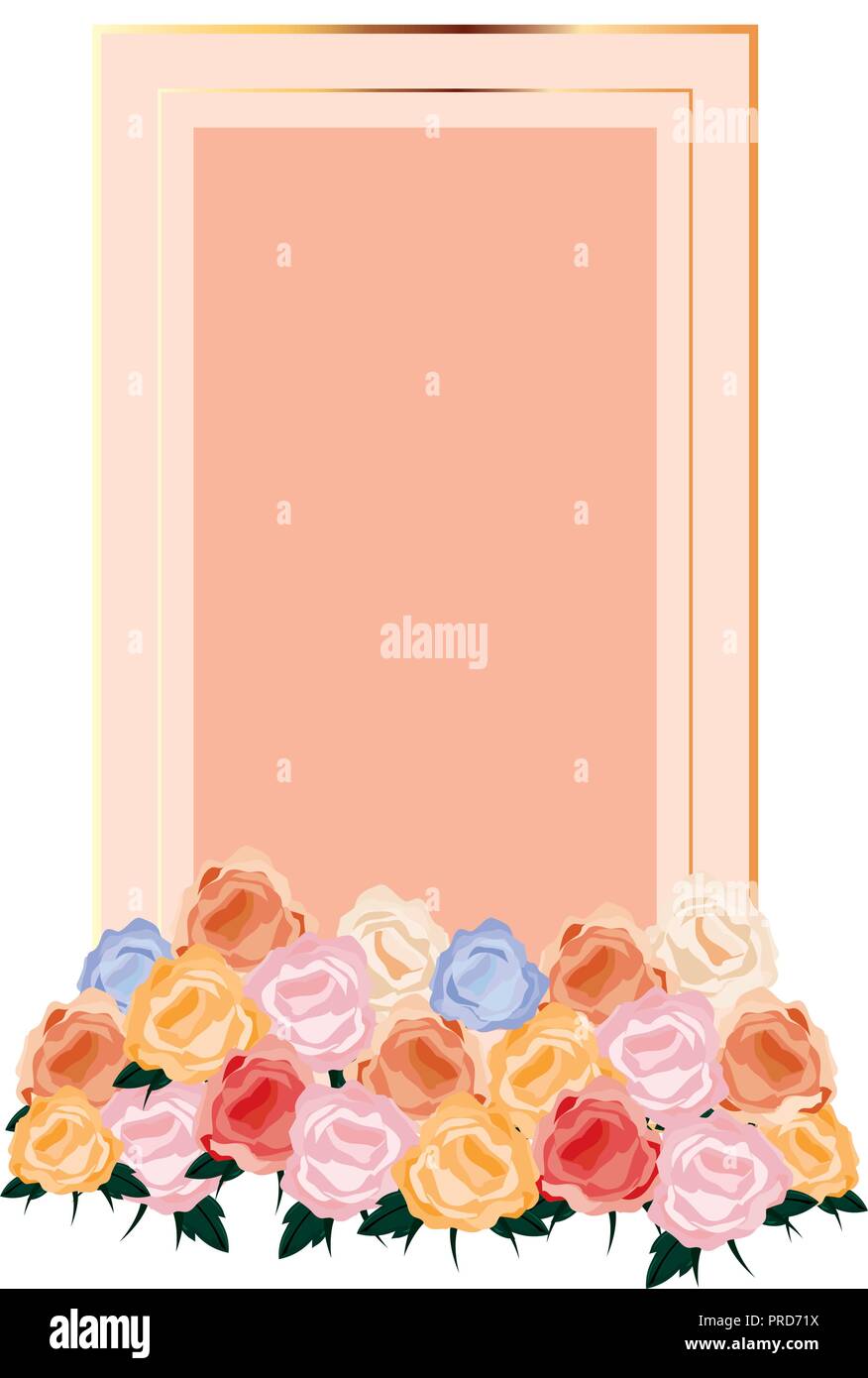 romantic label flowers floral decoration template vector illustration ...