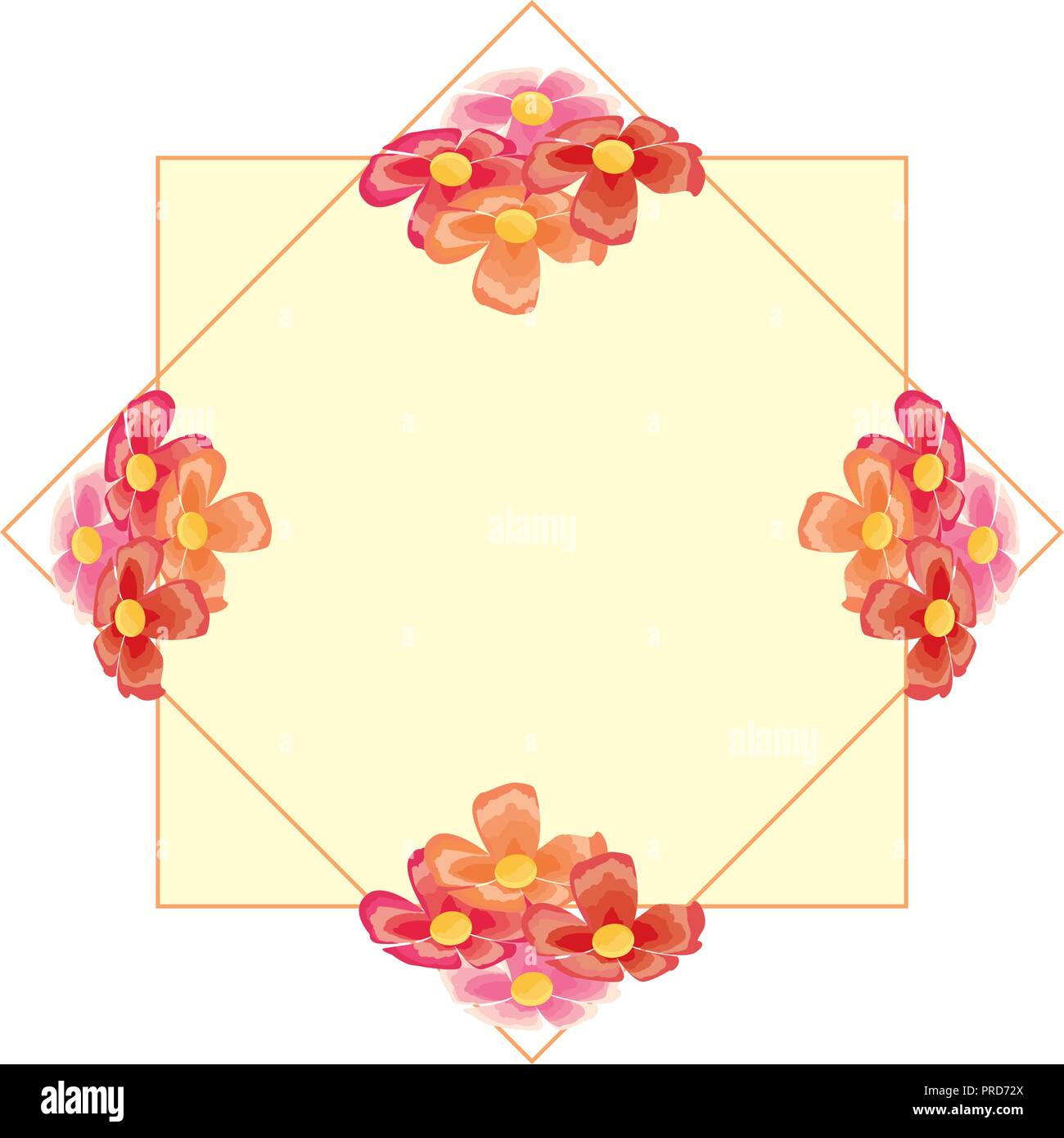 romantic label flowers floral decoration template vector illustration ...