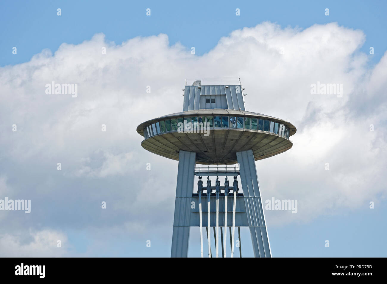 UFO Restaurant in Flying Saucer Shape Structure on Top of Bridge Pylon ...