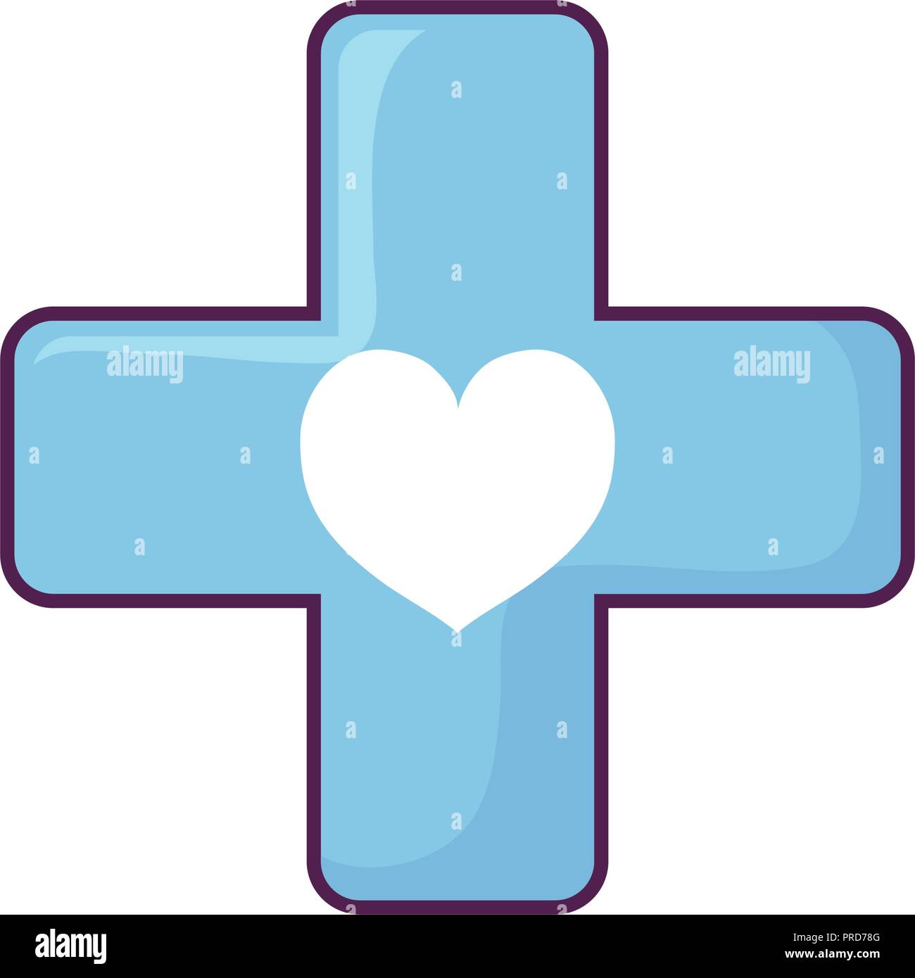 medical cross with heart vector illustration design Stock Vector Image ...