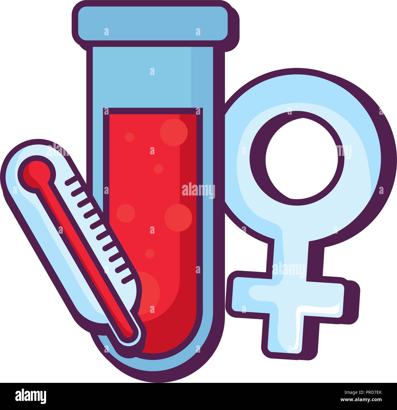 tube test with thermometer and female symbol vector illustration design ...