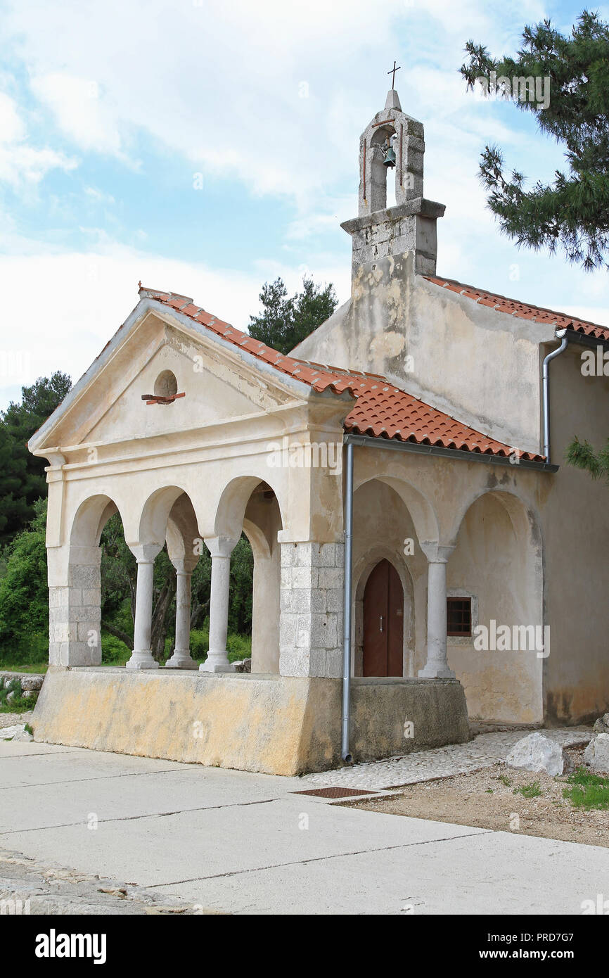 Roman Catholic chapel in Cres island Croatia Stock Photo - Alamy