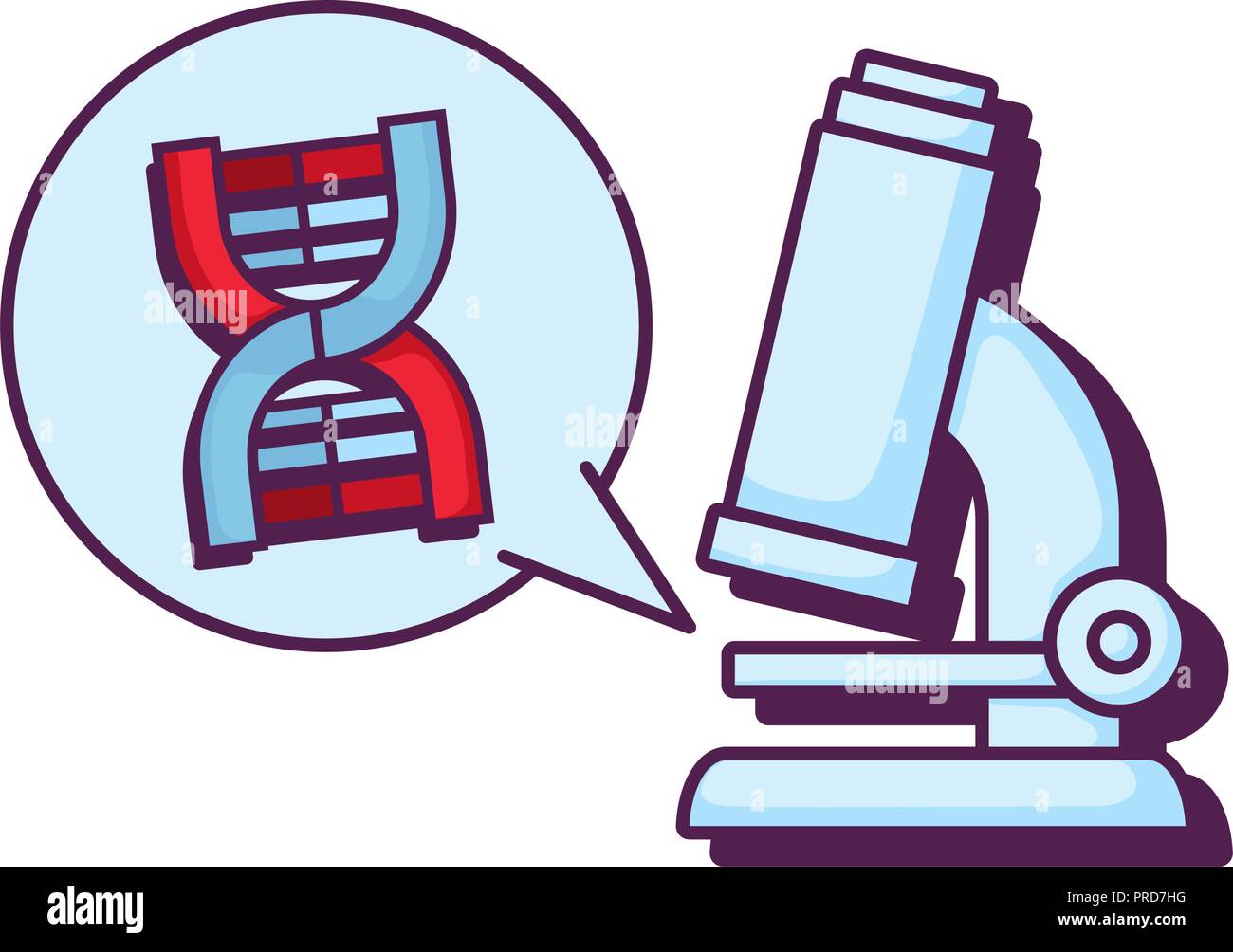 microscope lab with dna molecule vector illustration design Stock ...