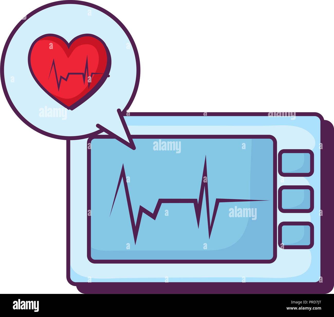 heart cardiology with ekg machine vector illustration design Stock ...