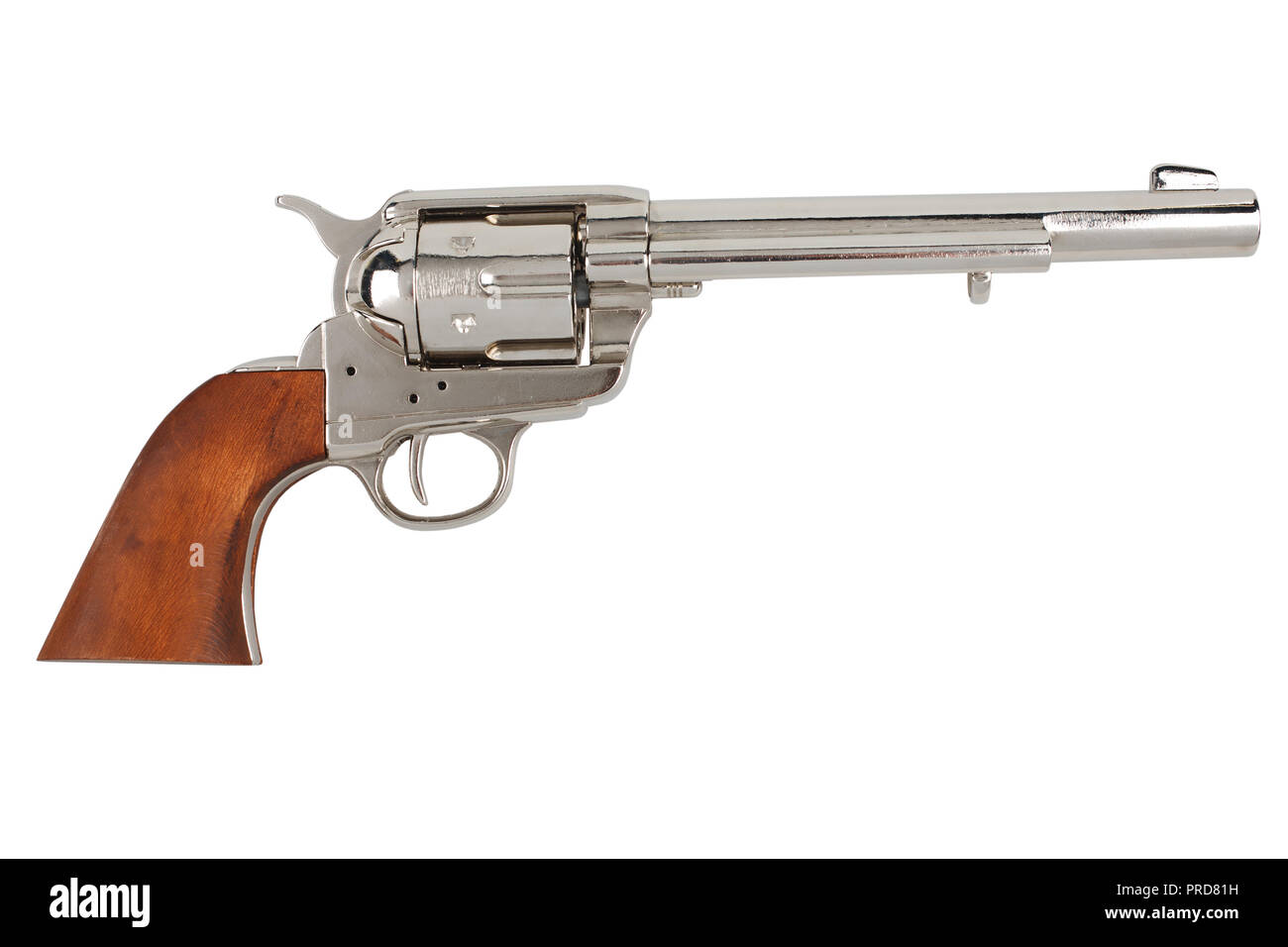 wild west revolver - colt single action army isolated on white ...