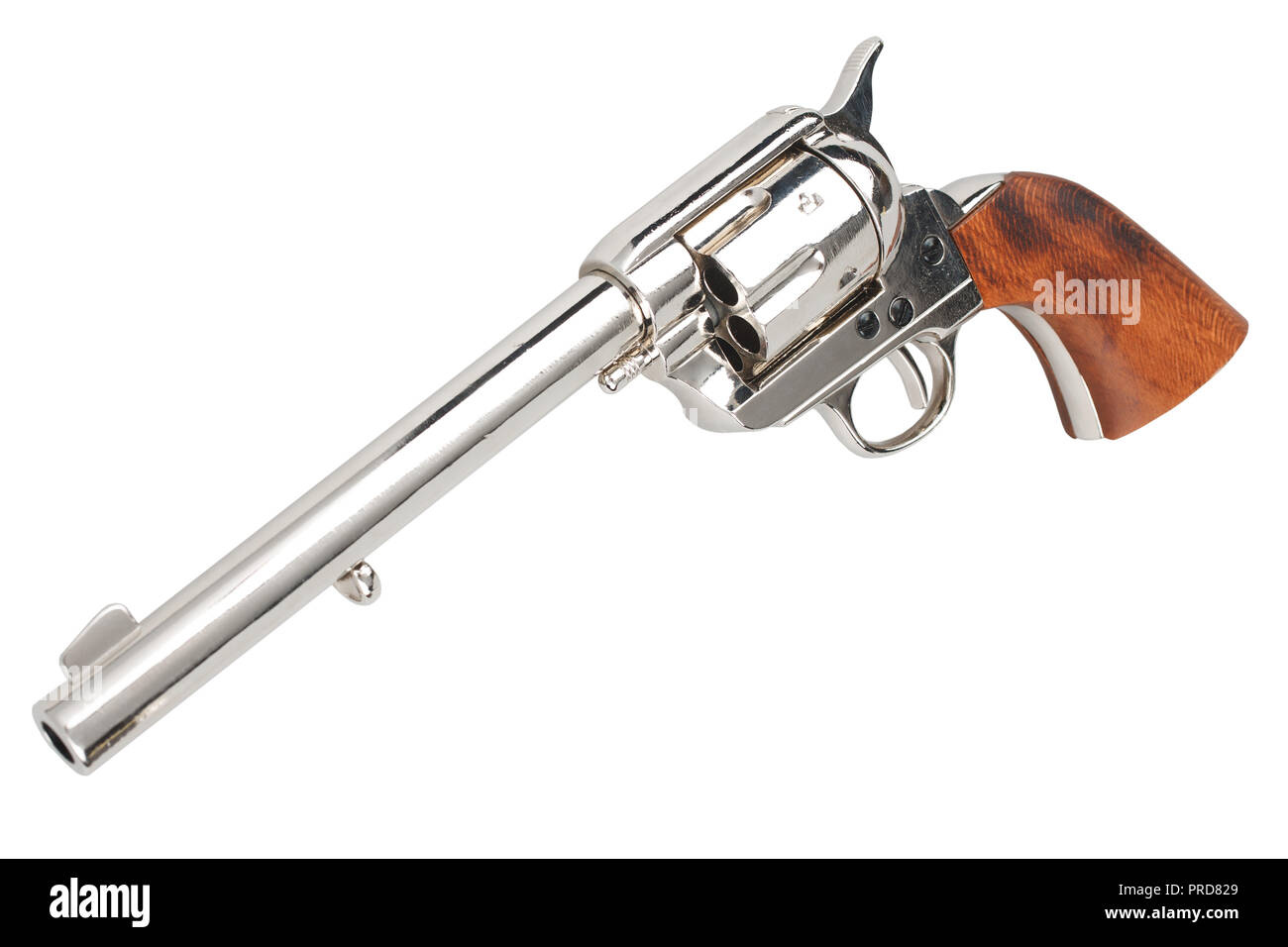 wild west revolver - colt single action army isolated on white ...