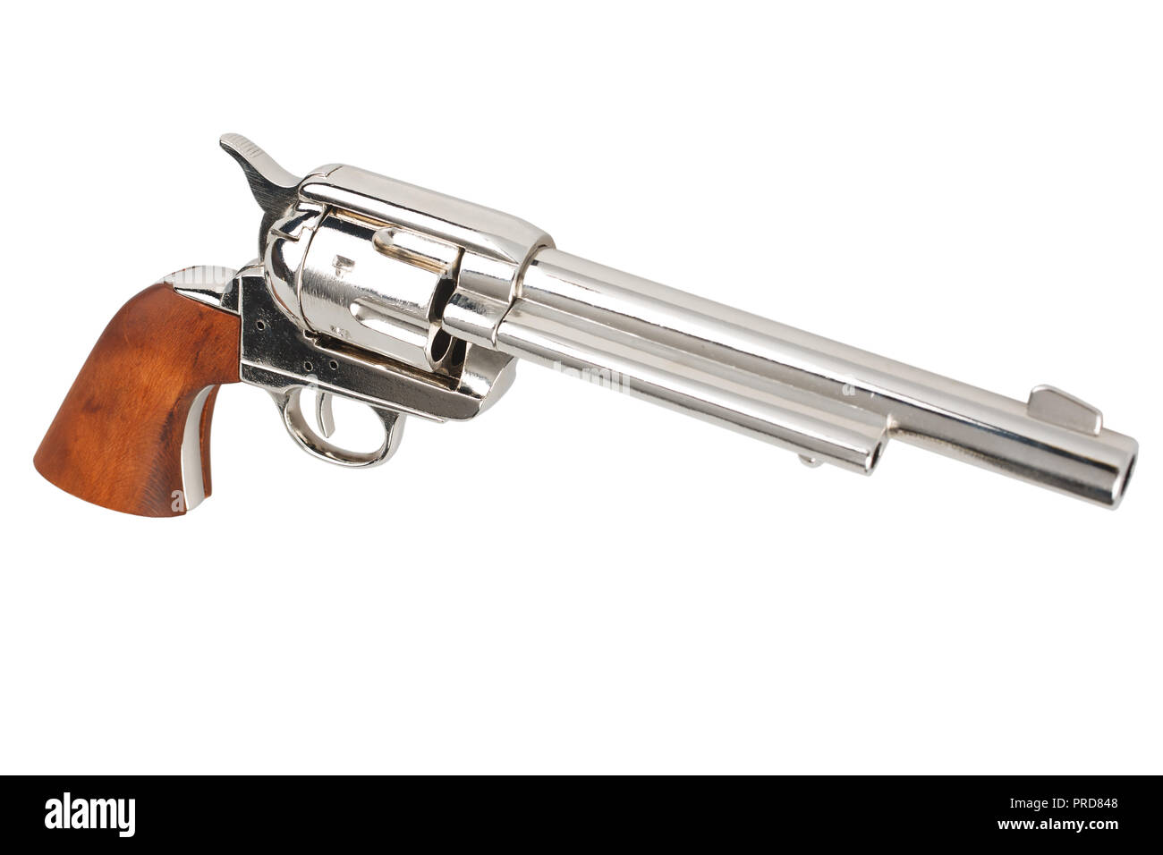 wild west revolver - colt single action army isolated on white ...