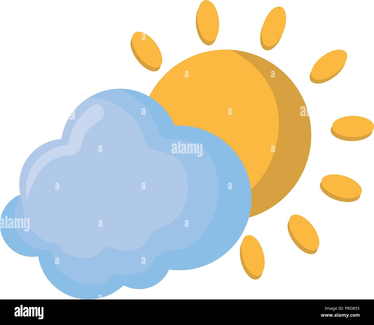 sun weather with cloud vector illustration design Stock Vector Image ...