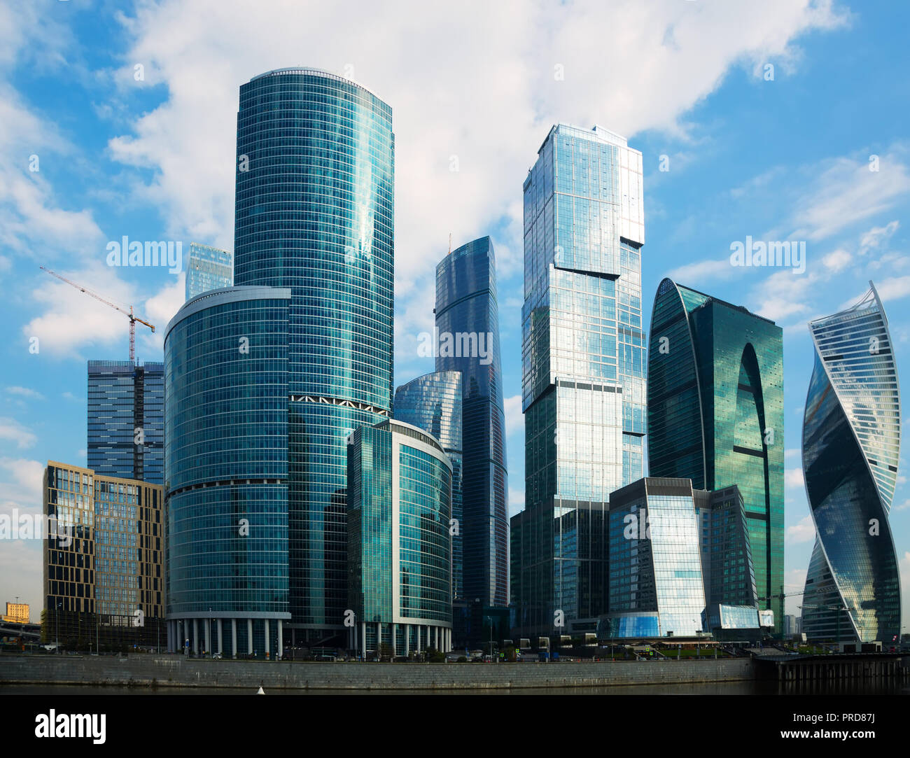 business complex of moscow city with modern futuristic architecture ...