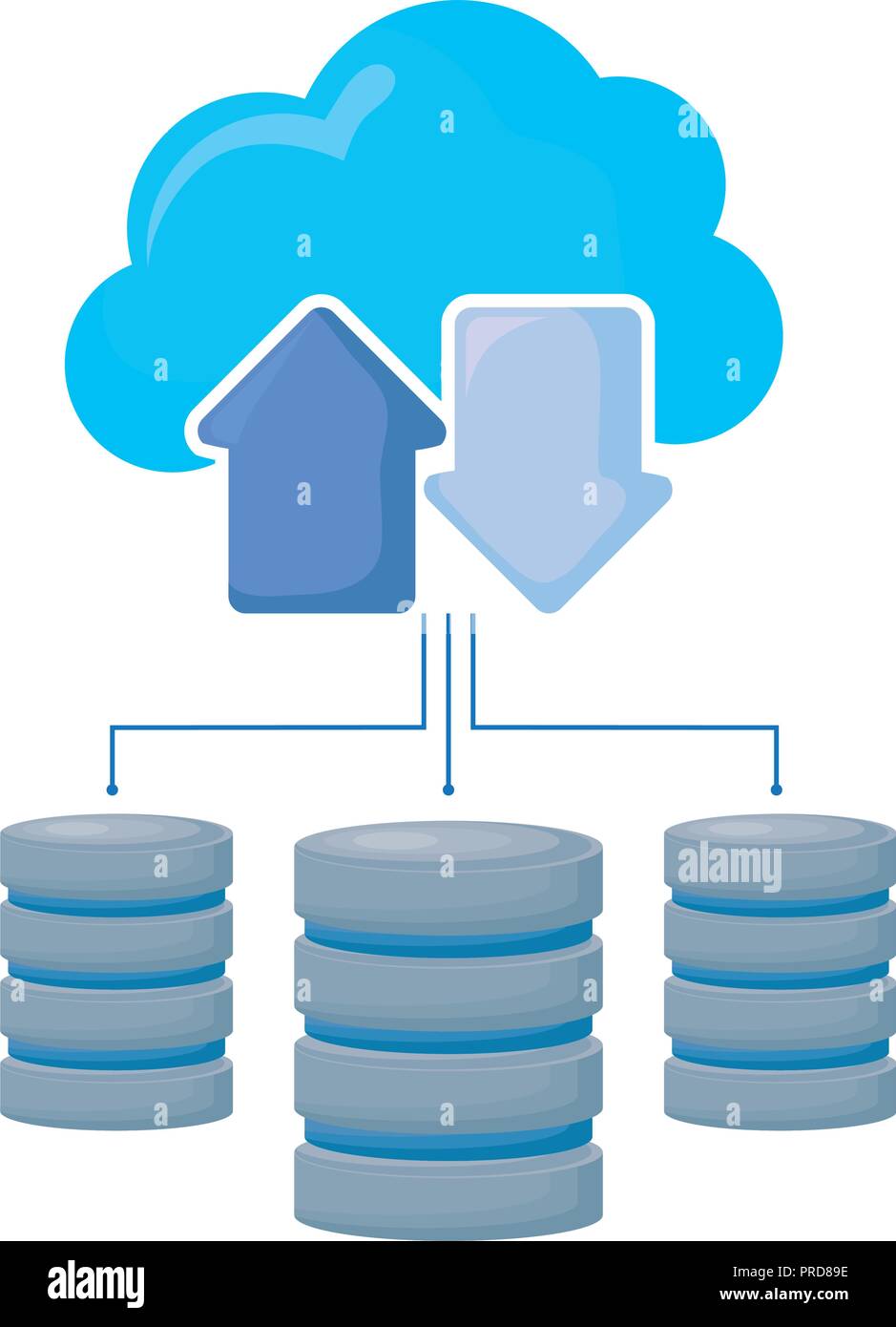 cloud computing with data disks and arrows vector illustration design Stock Vector Image & Art ...