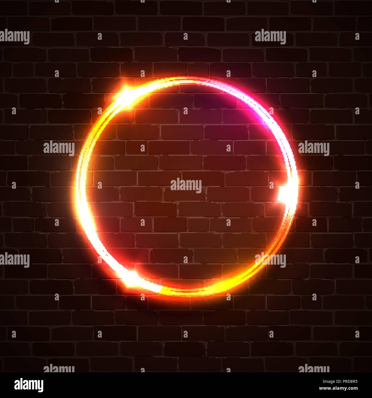 Yellow neon glowing round Stock Vector Images - Alamy