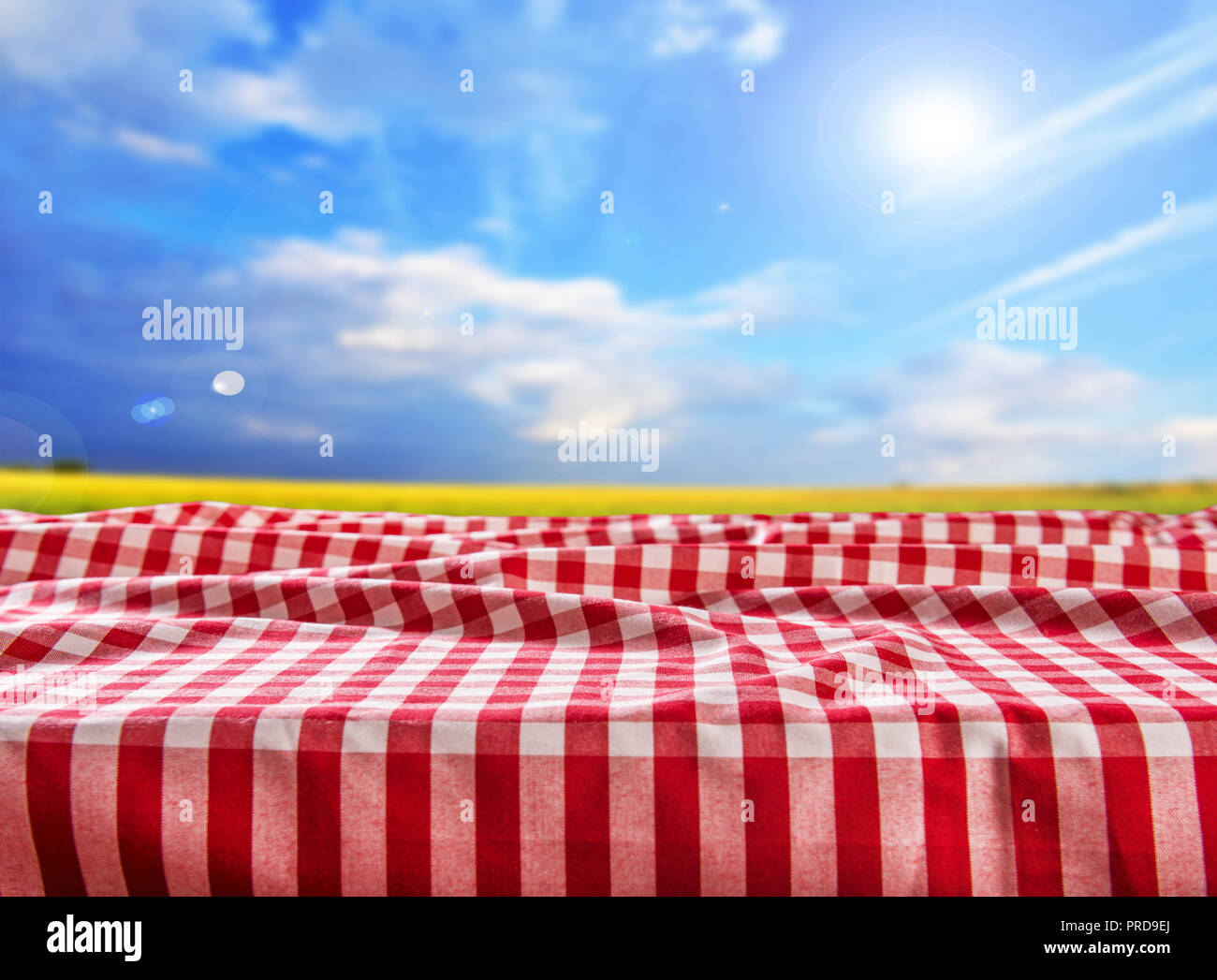 Empty checkered table background Stock Photo - Alamy