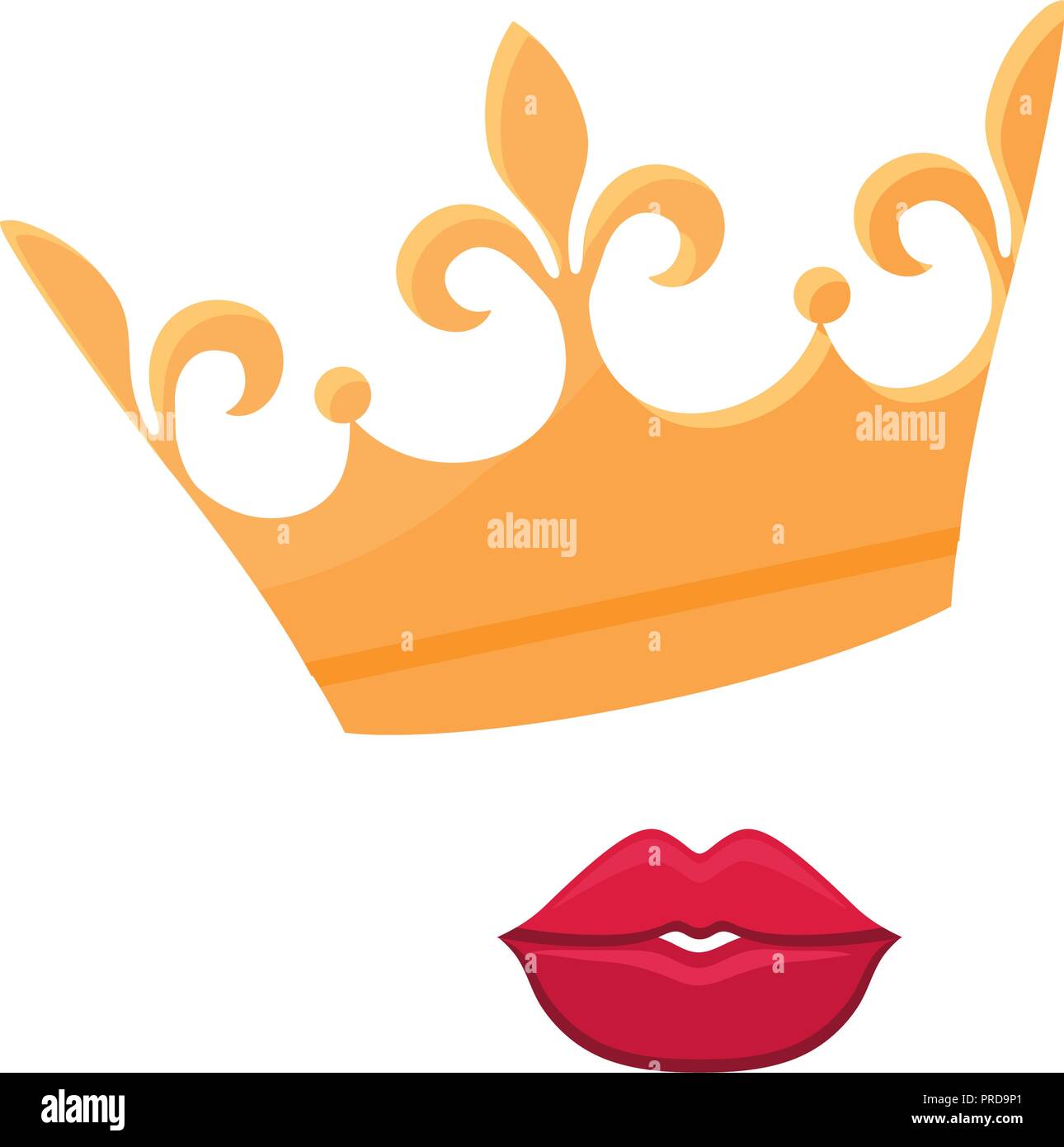 monarchical crown with lips vector illustration design Stock Vector ...