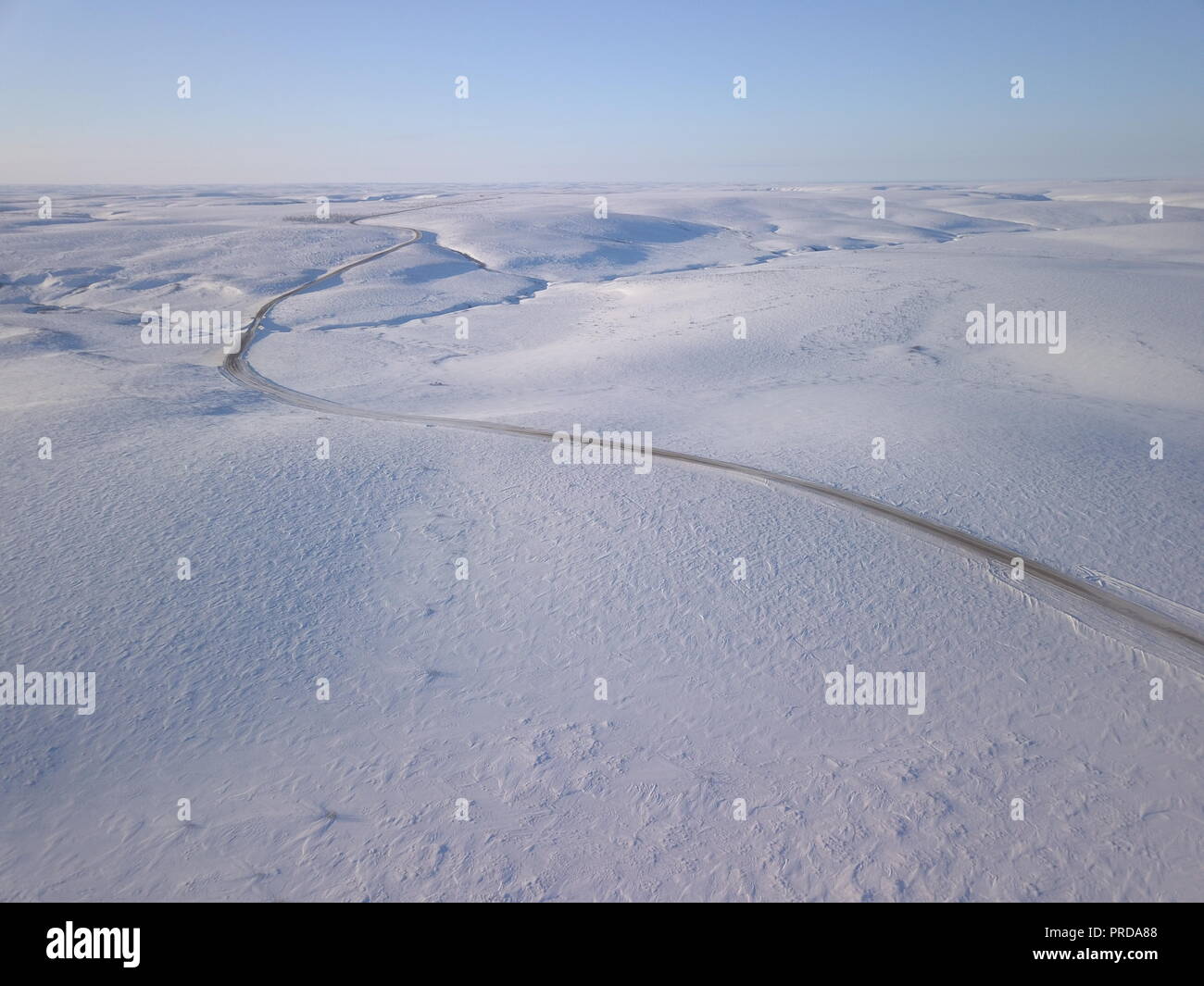 Tuktoyaktuk Highway, NWT, Aerial View, Brian Martin RMSF Stock Photo ...