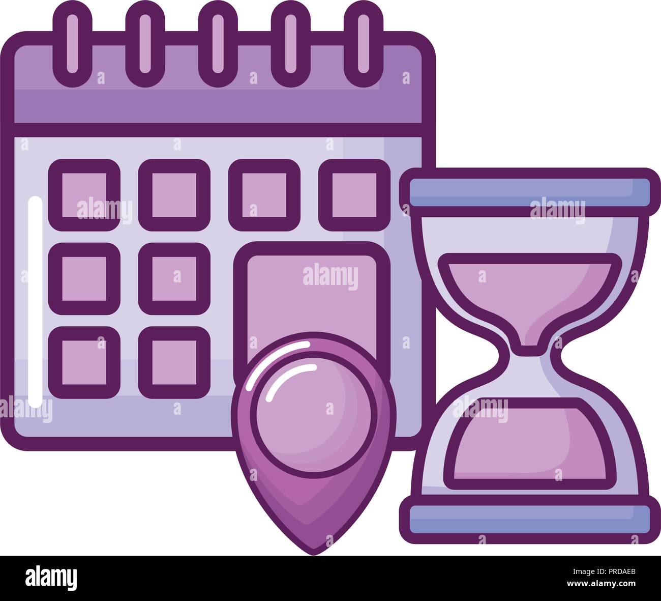 calendar with hourglass and pin location vector illustration design ...