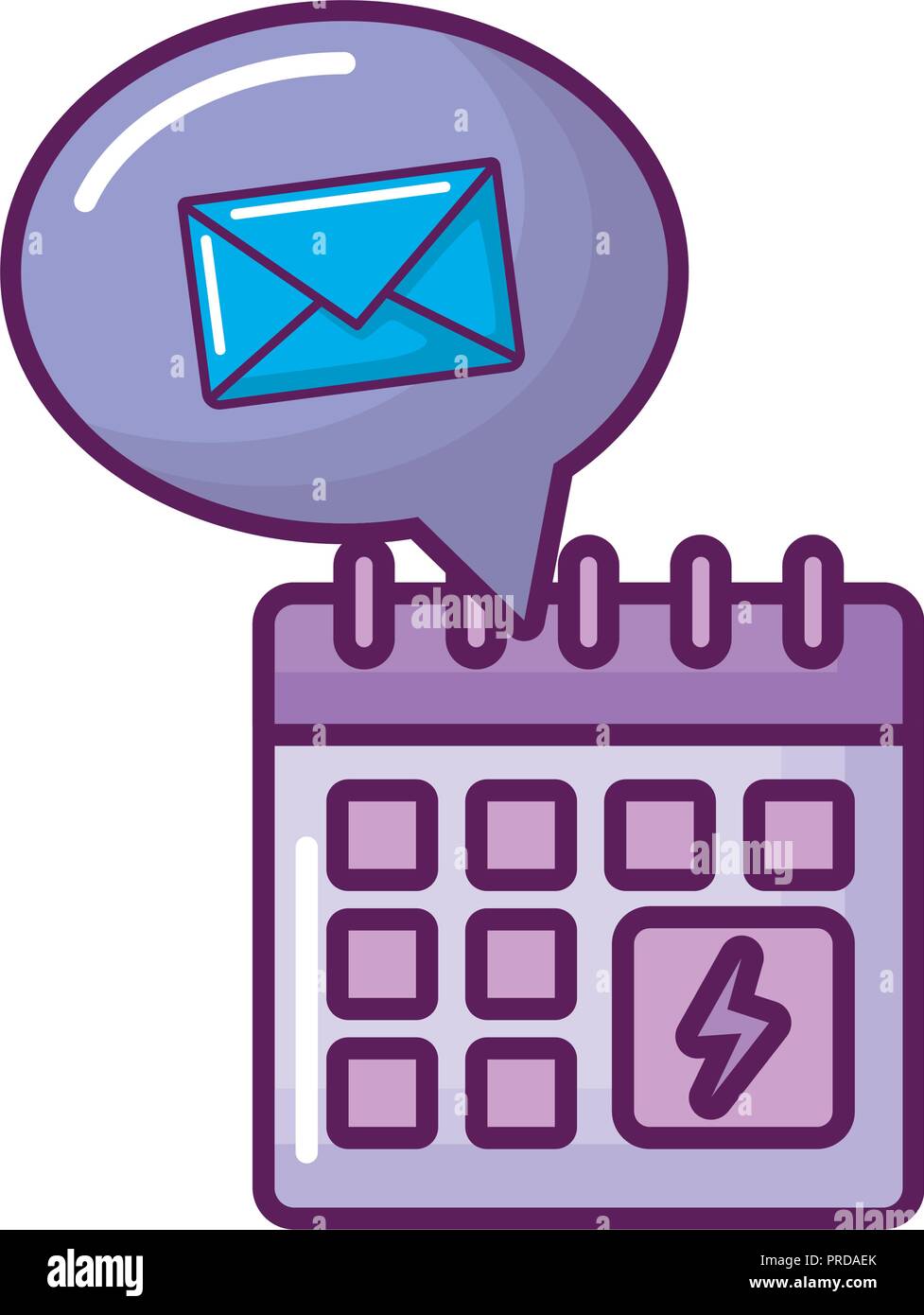 calendar reminder with envelope vector illustration design Stock Vector ...