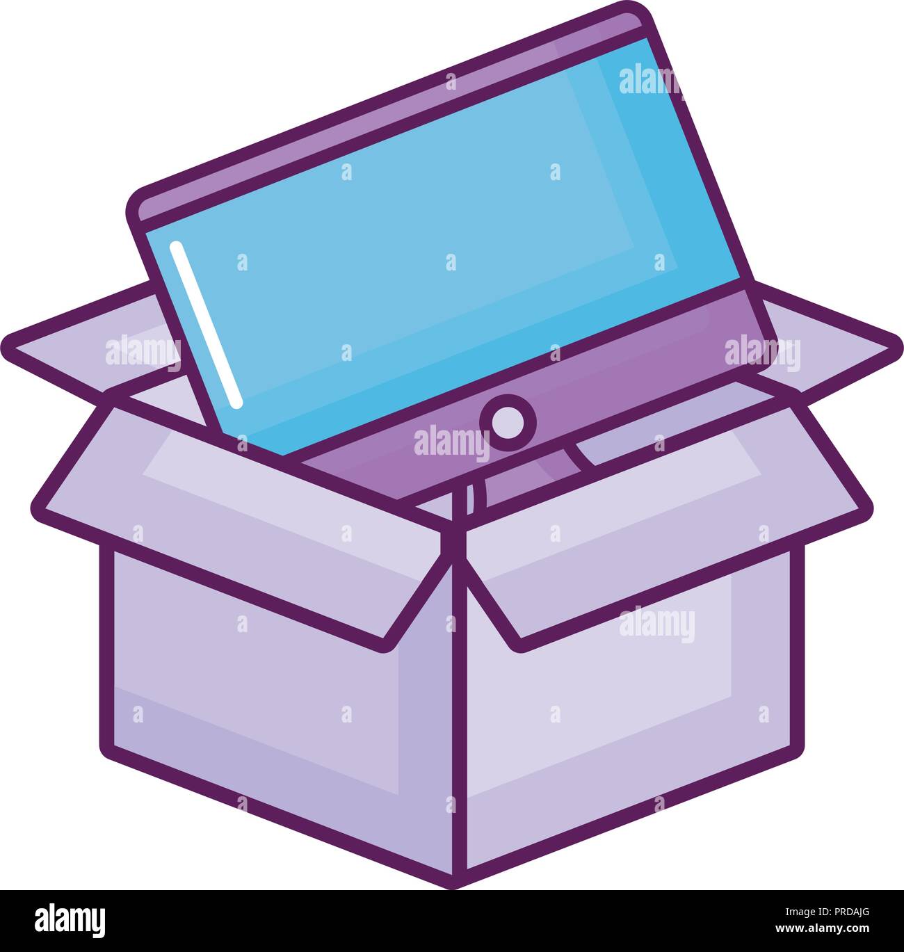 box with computer monitor vector illustration design Stock Vector Image ...