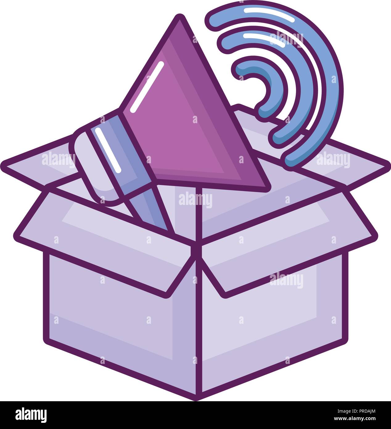 box with megaphone sound vector illustration design Stock Vector Image ...