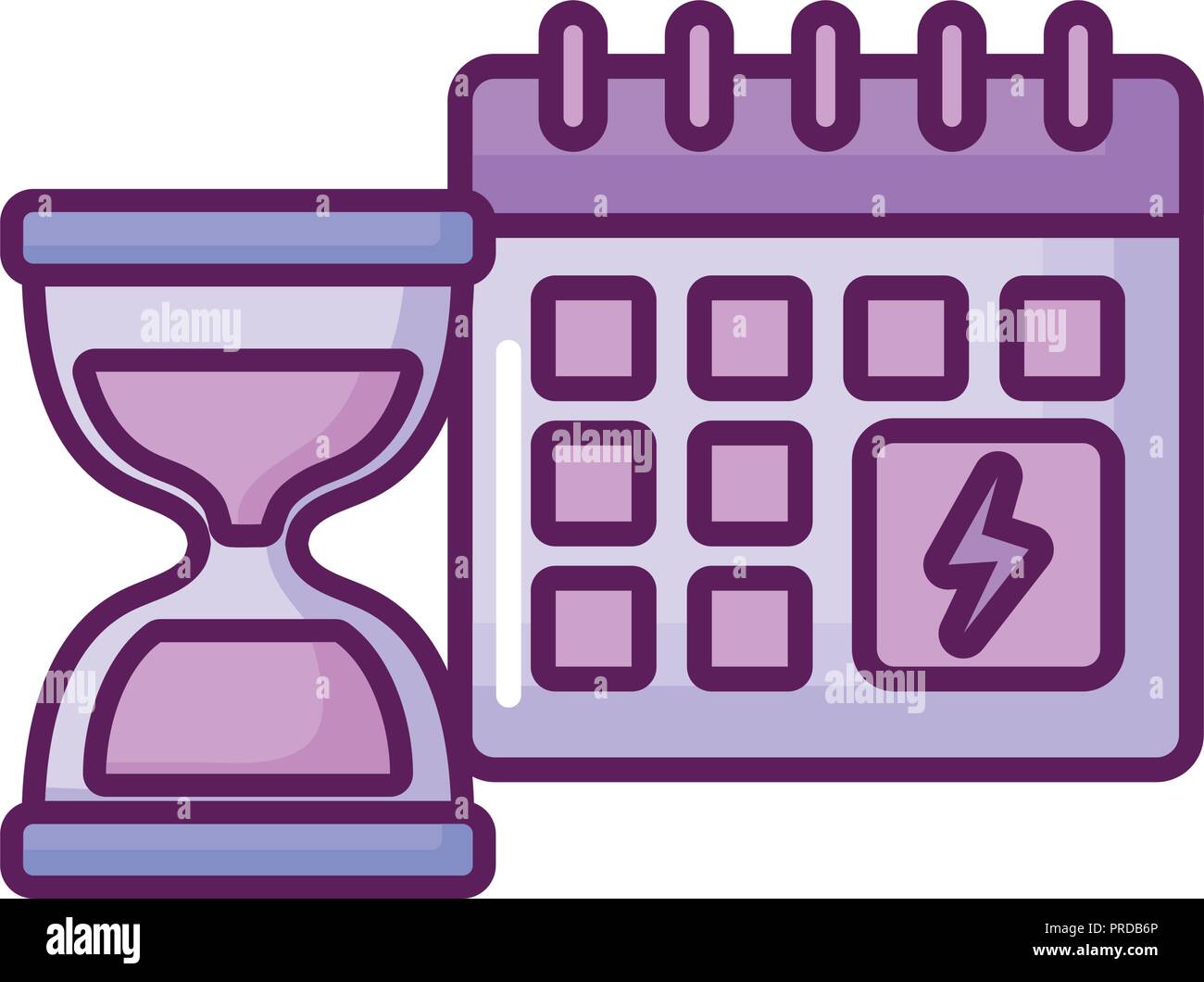calendar reminder with hourglass vector illustration design Stock ...
