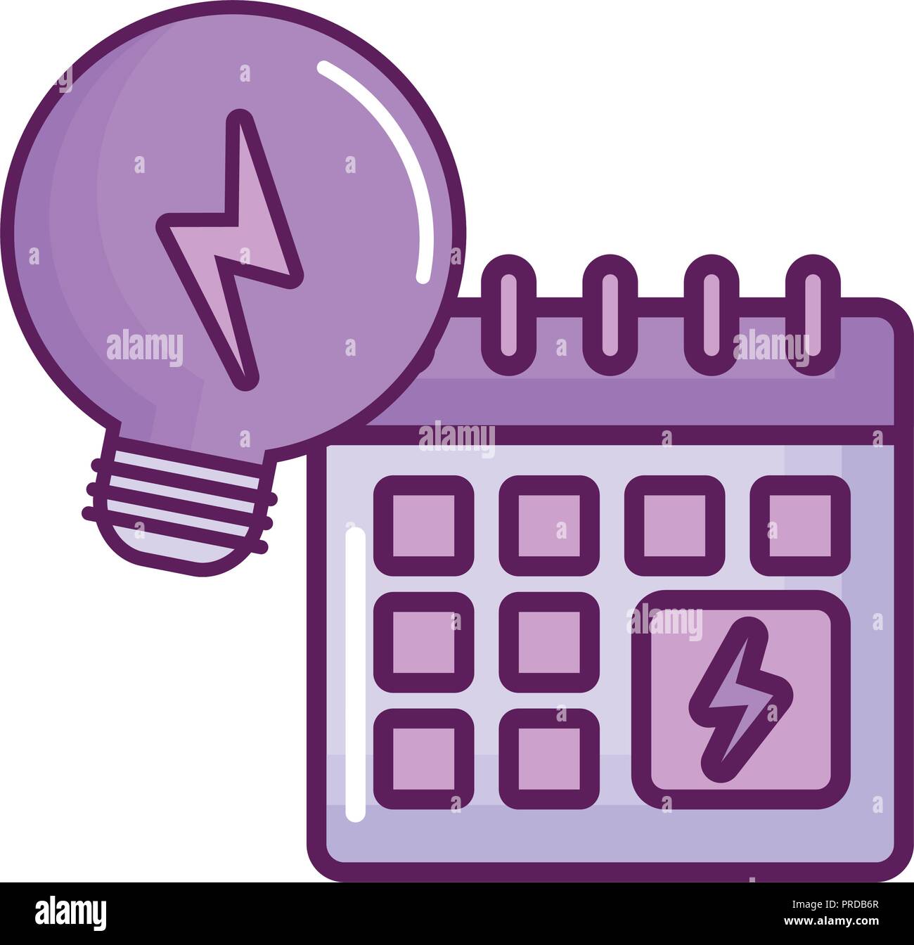 calendar reminder with bulb vector illustration design Stock Vector ...