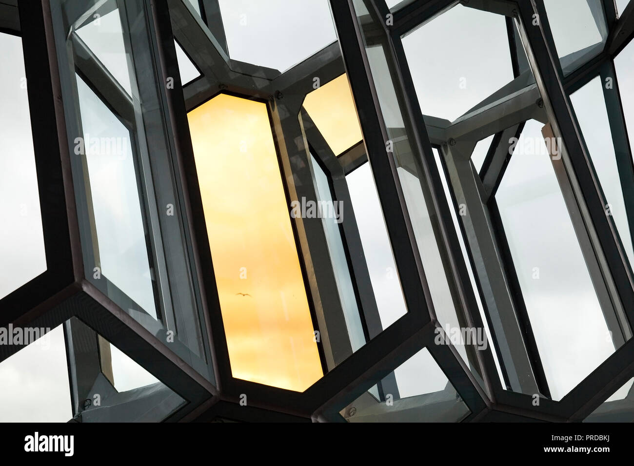 Facade detail of the honeycomb structure made of dichromatic glass by ...