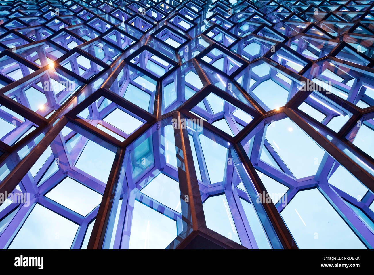 Facade detail of the honeycomb structure made of dichromatic glass by ...