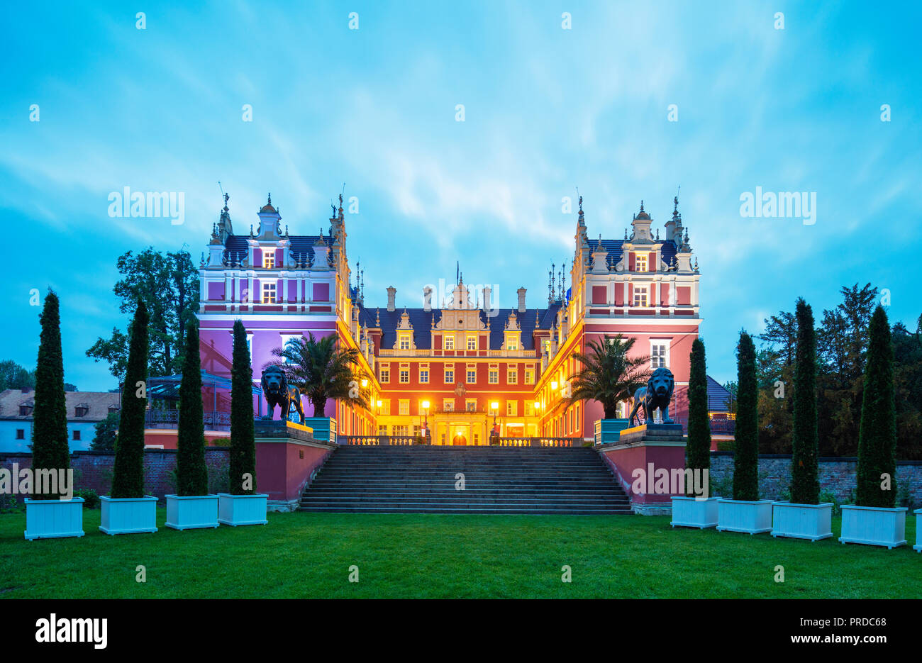 Europe, Germany, Saxony, Bad Muskau, Muskauer Park, Neues Schloss ...