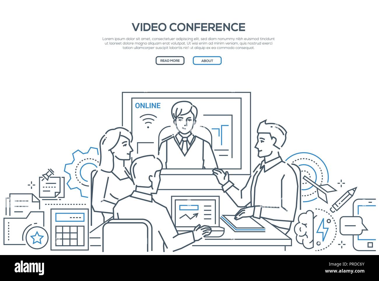 International video conference Stock Vector Images - Alamy