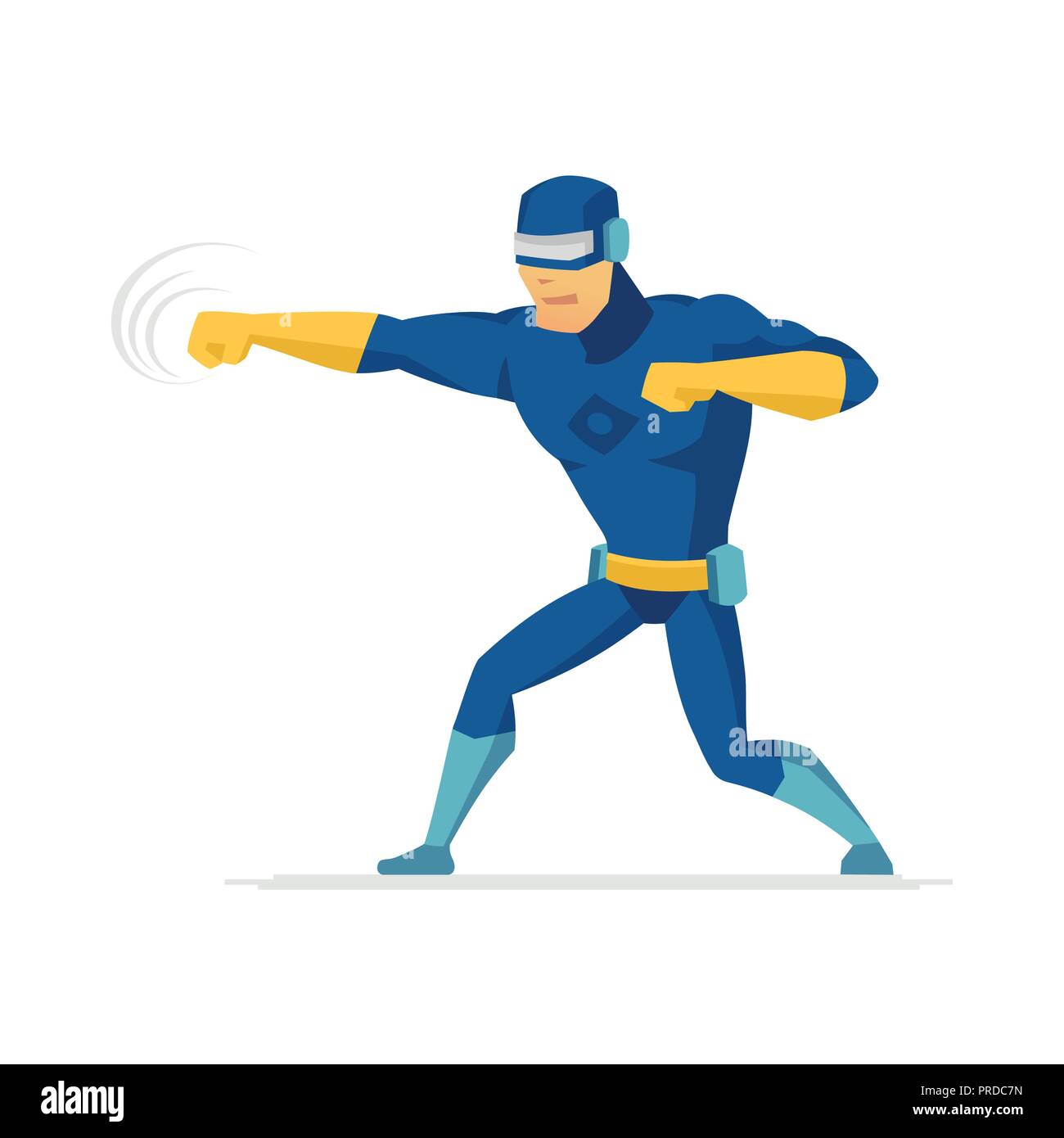 Fighting superhero - modern cartoon people character illustration Stock ...