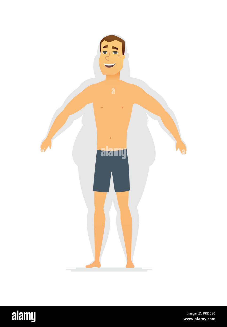 Weight loss - modern cartoon people characters illustration Stock ...