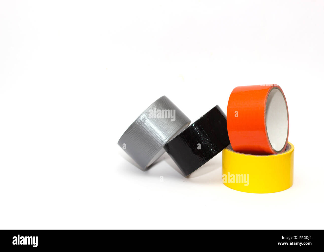 colorful tape rolls background on white Stock Photo - Alamy