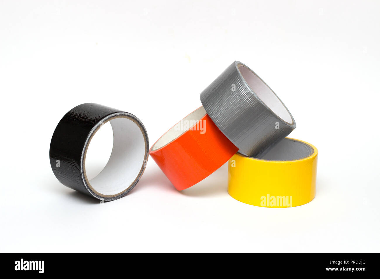 colorful tape rolls background on white Stock Photo - Alamy